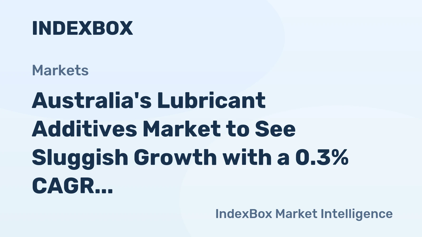 Australia's Lubricant Additives Market to See Sluggish Growth with a 0.3% CAGR Through 2035