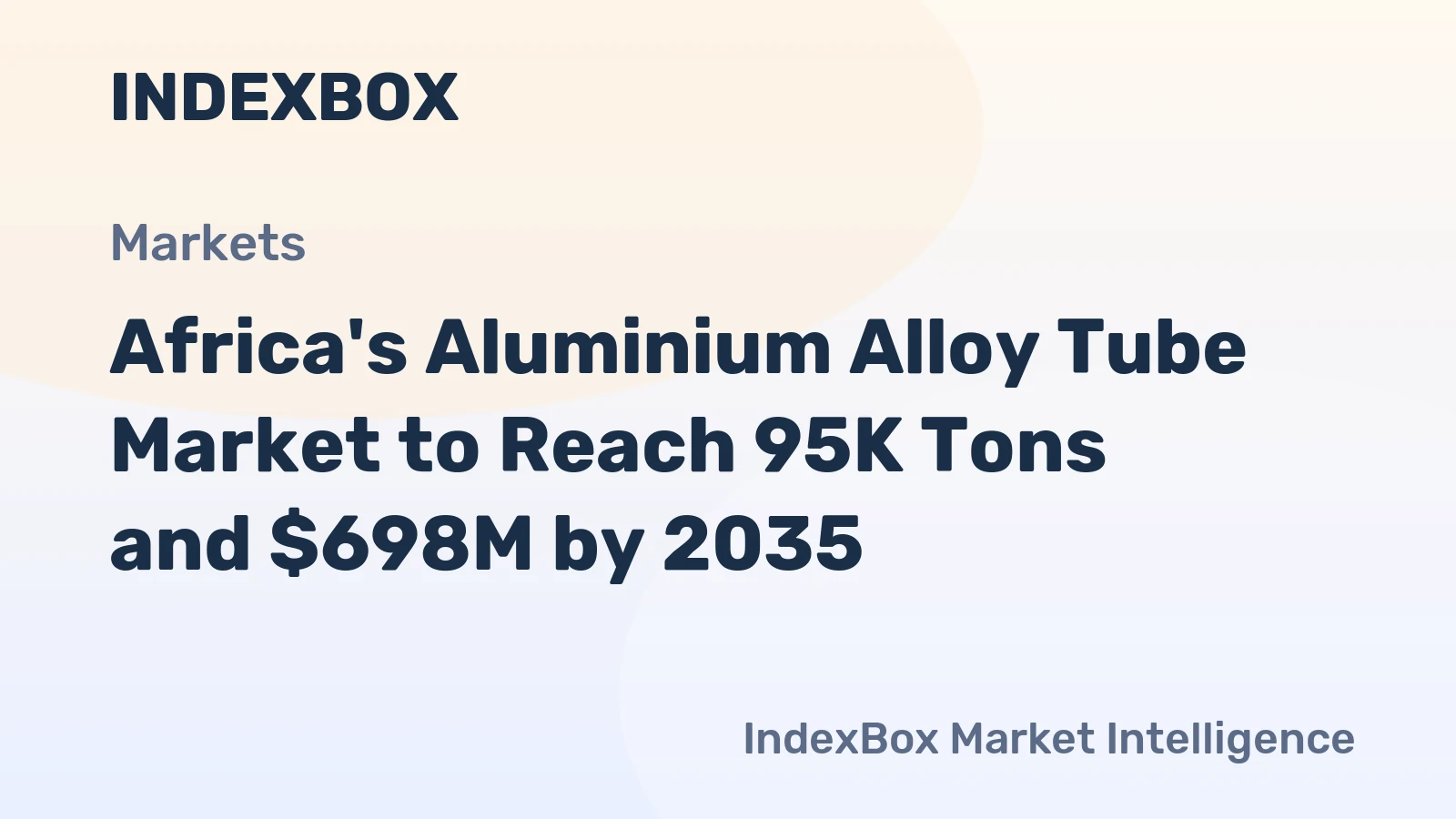 Africa's Aluminium Alloy Tube Market to Reach 95K Tons and $698M by 2035