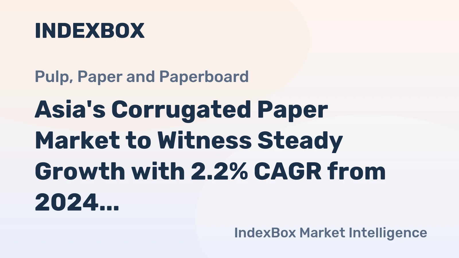 Asia's Corrugated Paper Market to Witness Steady Growth with 2.2% CAGR from 2024 to 2035