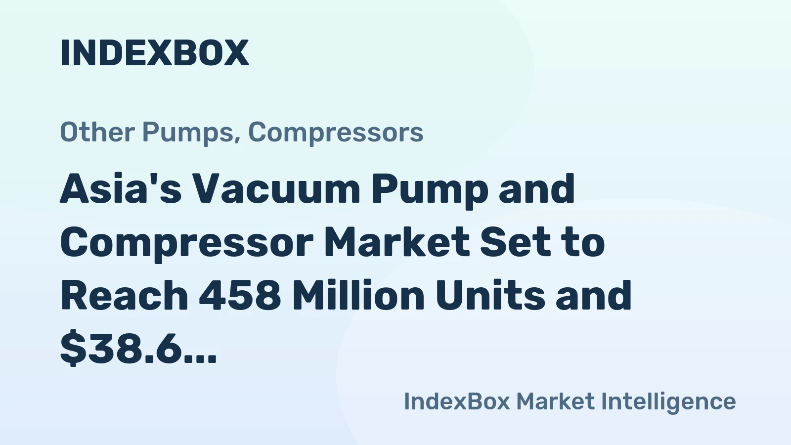 Asia's Vacuum Pump and Compressor Market Set to Reach 458 Million Units and $38.6 Billion by 2035