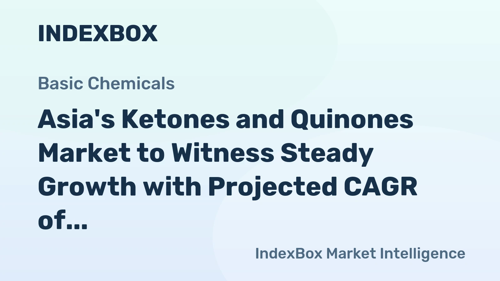 Asia's Ketones and Quinones Market to Witness Steady Growth with Projected CAGR of +2.1% from 2024 to 2035