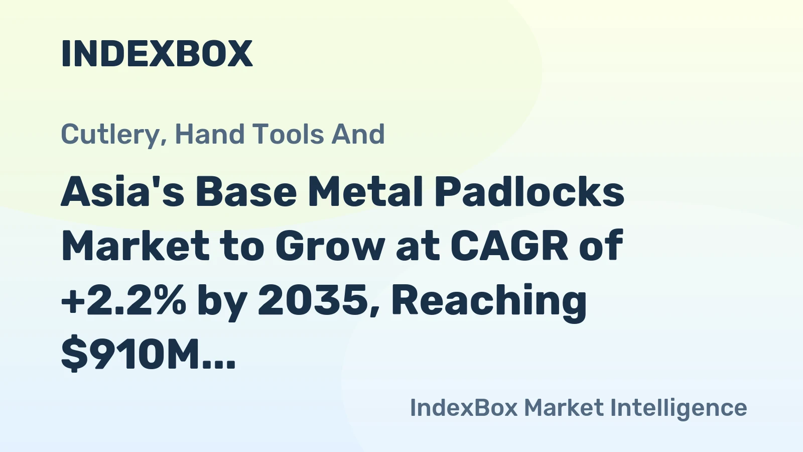 Asia's Base Metal Padlocks Market to Grow at CAGR of +2.2% by 2035, Reaching $910M in Value