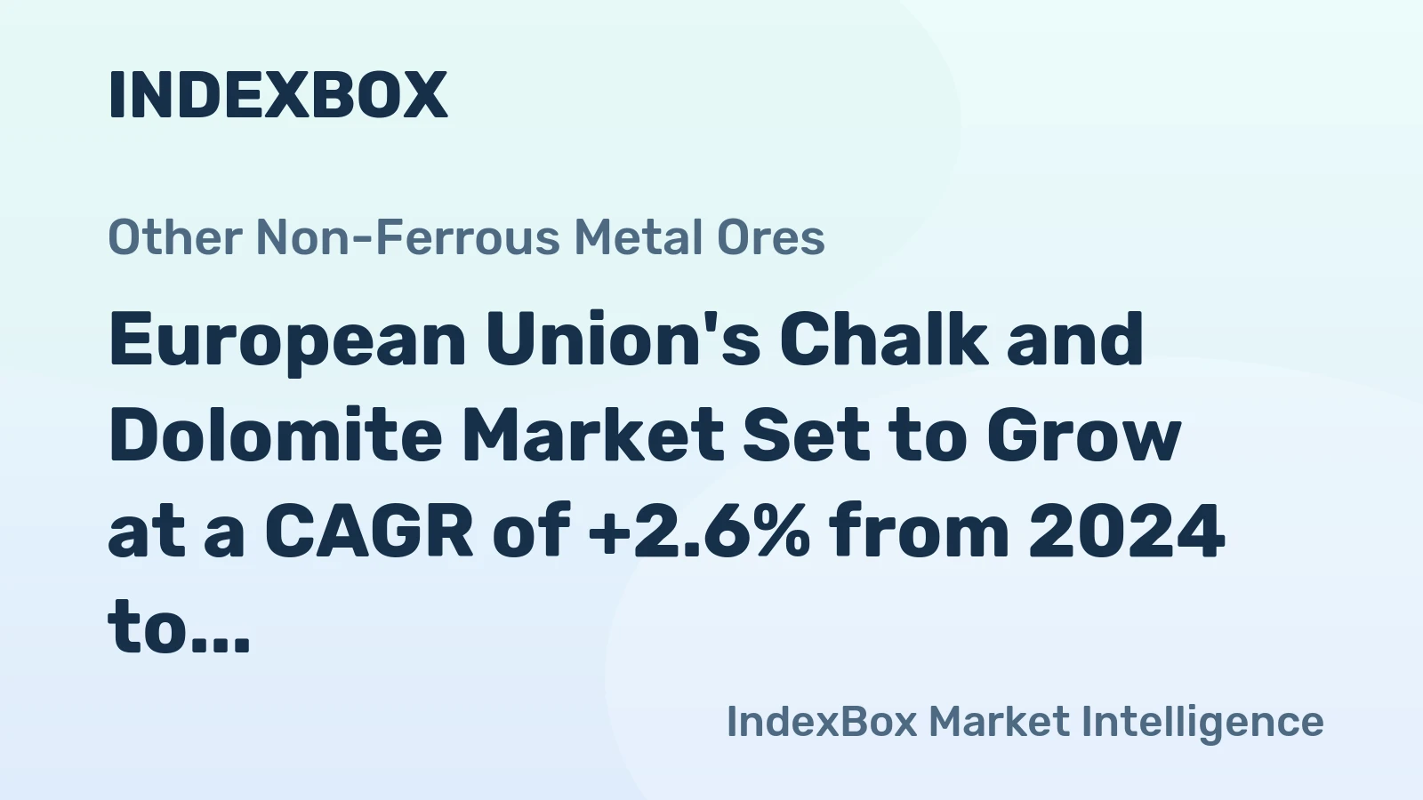 European Union's Chalk and Dolomite Market Set to Grow at a CAGR of +2.6% from 2024 to 2035