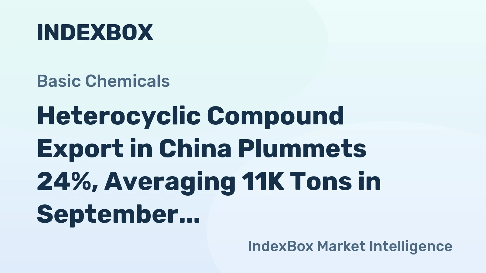Heterocyclic Compound Export in China Plummets 24%, Averaging 11K Tons in September 2022