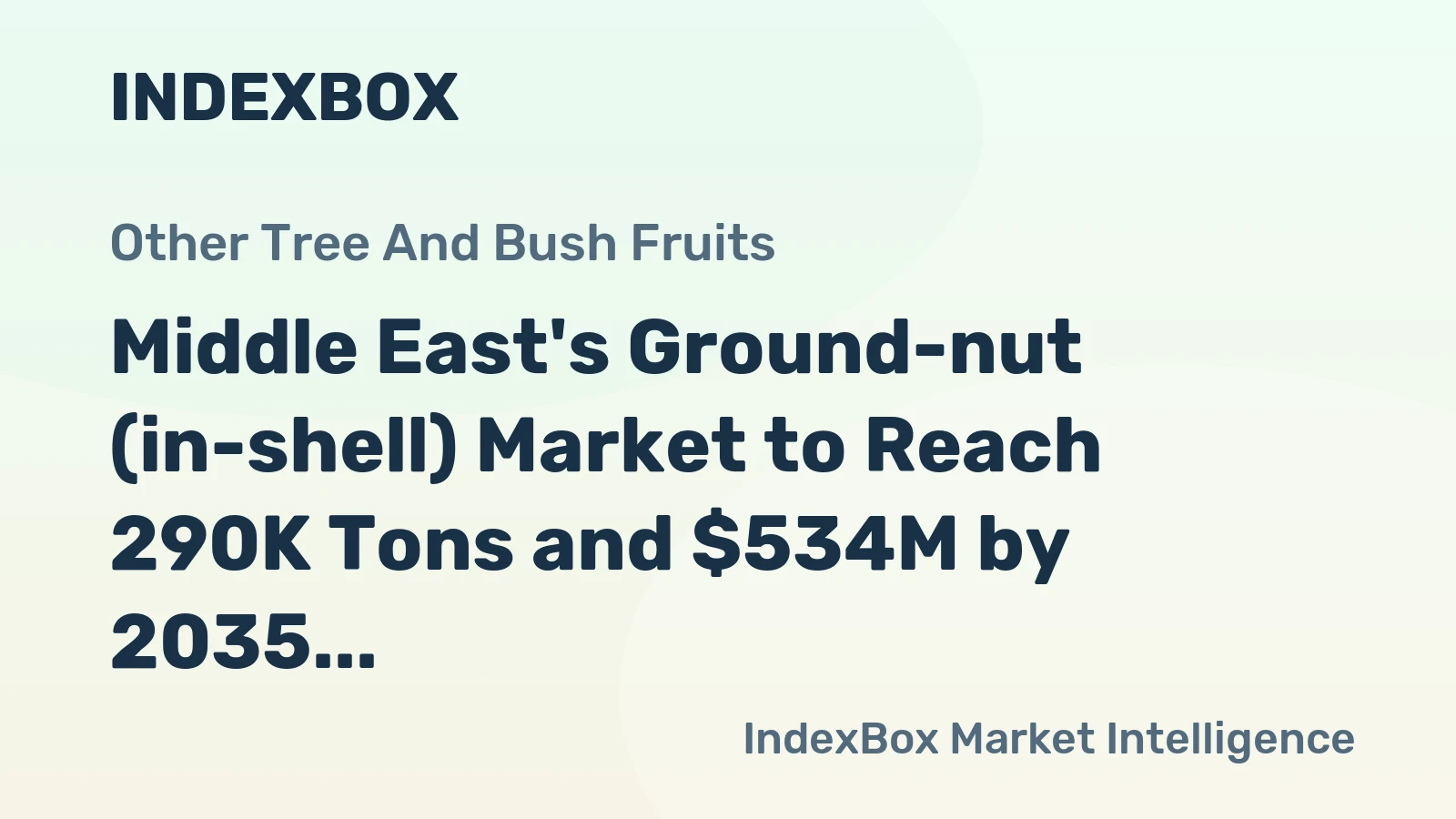 Middle East's Ground-nut (in-shell) Market to Reach 290K Tons and $534M by 2035