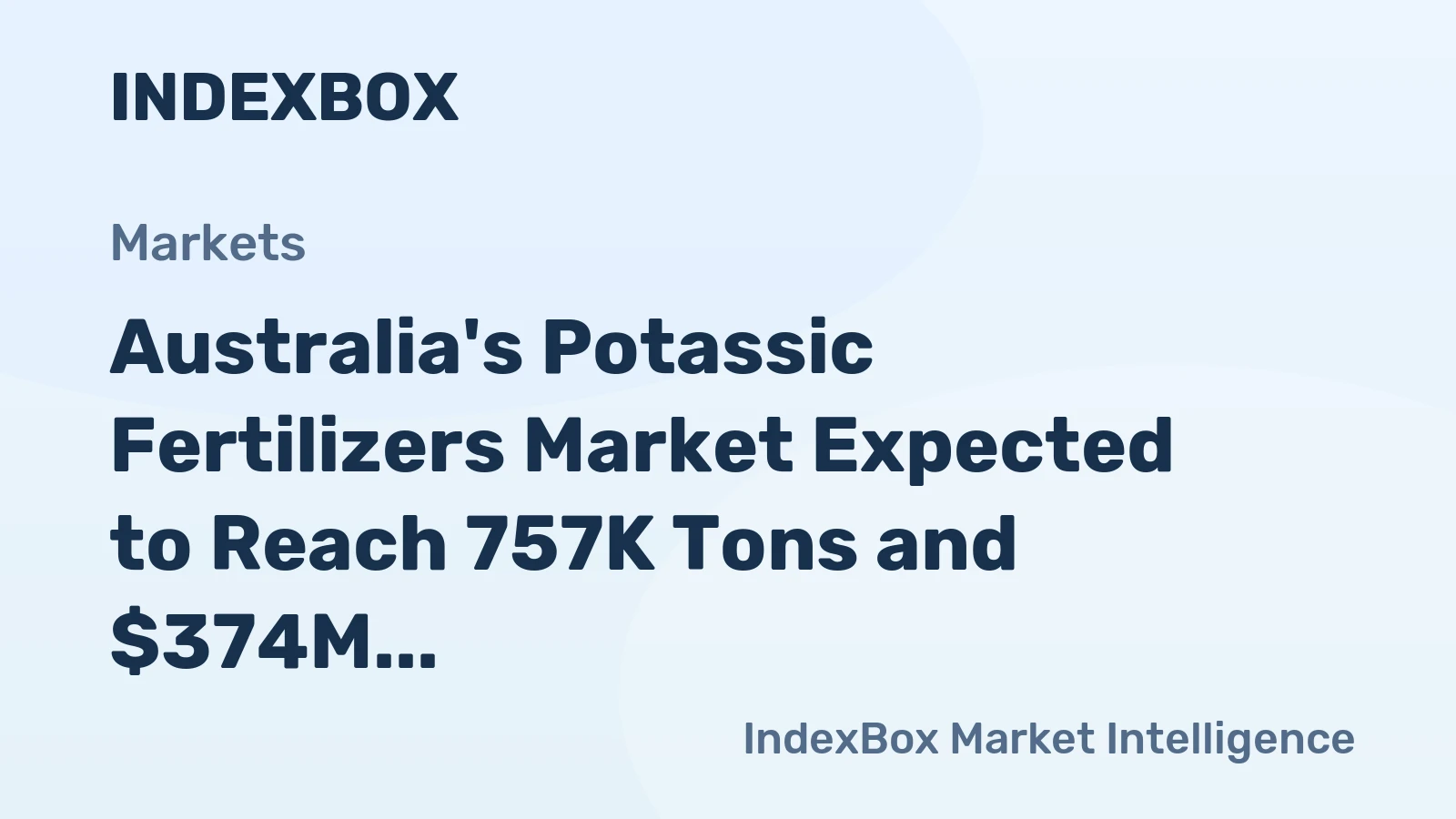 Australia's Potassic Fertilizers Market Expected to Reach 757K Tons and $374M by 2035