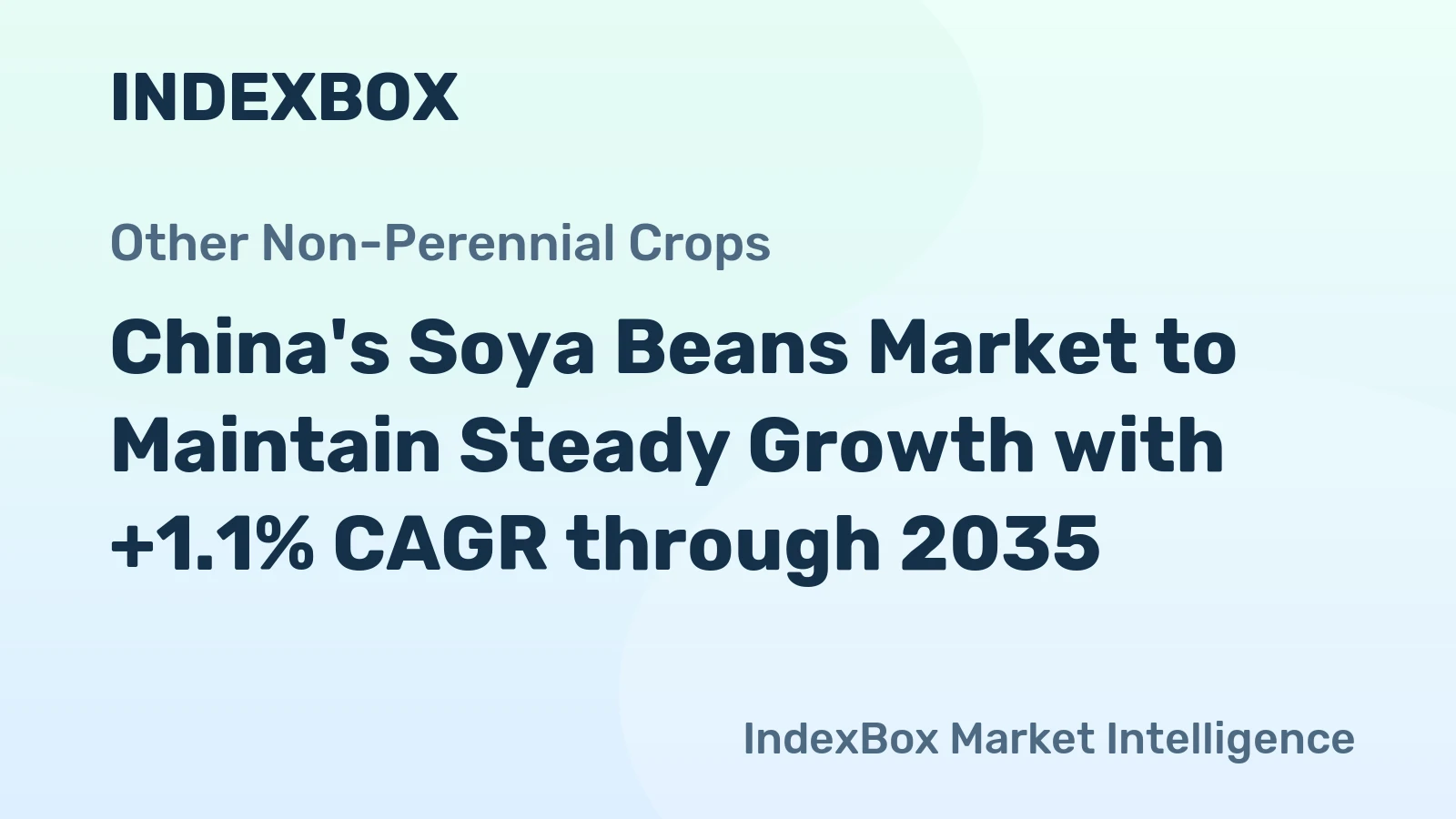 China's Soya Beans Market to Maintain Steady Growth with +1.1% CAGR through 2035