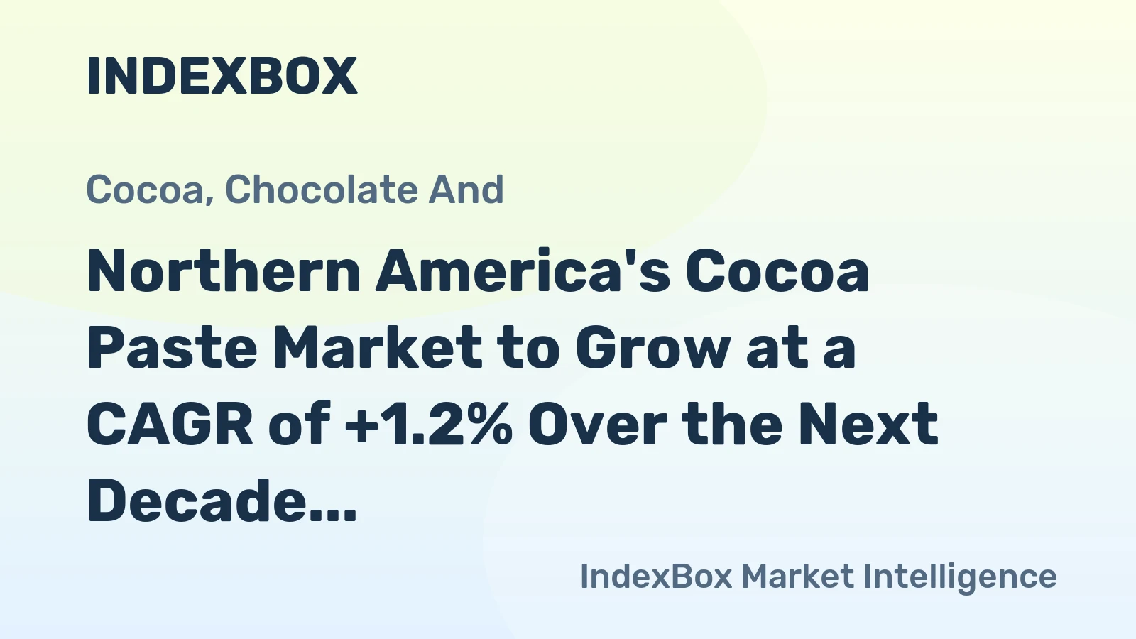 Northern America's Cocoa Paste Market to Grow at a CAGR of +1.2% Over the Next Decade