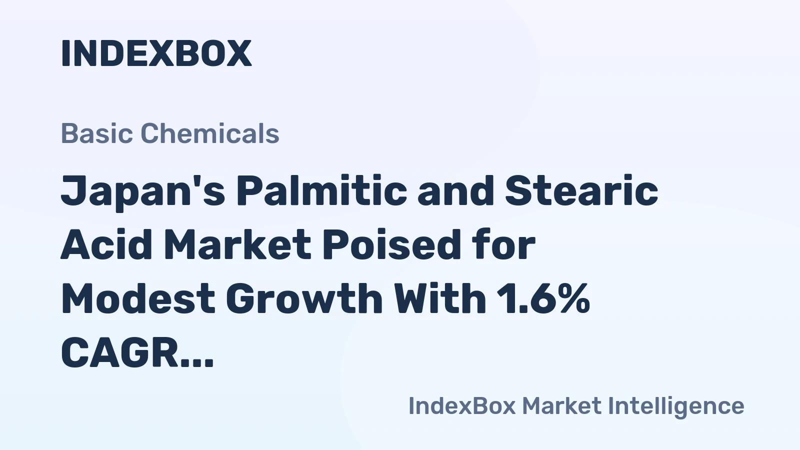 Japan's Palmitic and Stearic Acid Market Poised for Modest Growth With 1.6% CAGR Through 2035