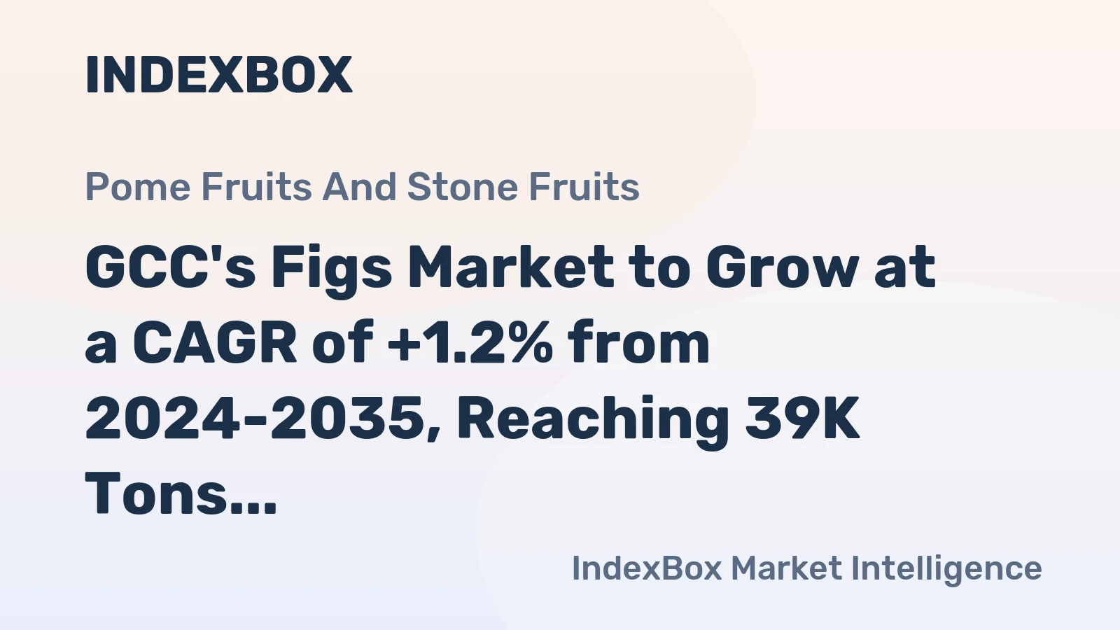 GCC's Figs Market to Grow at a CAGR of +1.2% from 2024-2035, Reaching 39K Tons