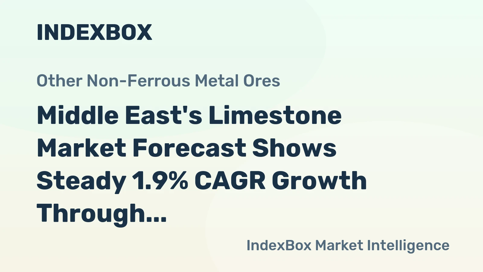 Middle East's Limestone Market Forecast Shows Steady 1.9% CAGR Growth Through 2035