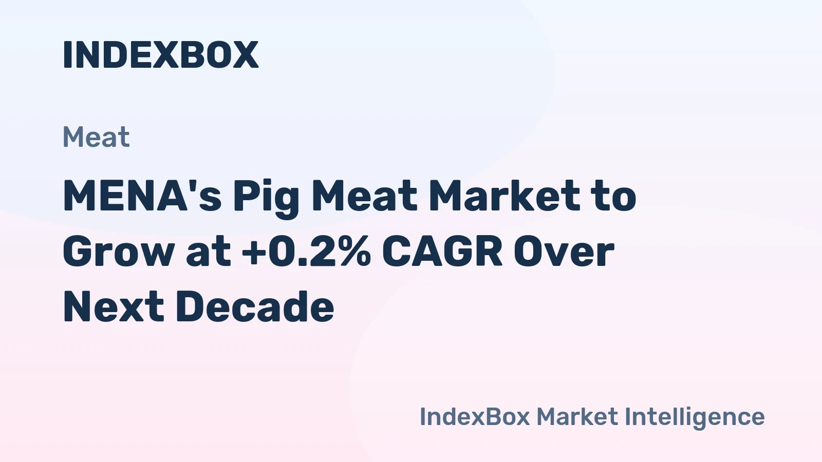 MENA's Pig Meat Market to Grow at +0.2% CAGR Over Next Decade