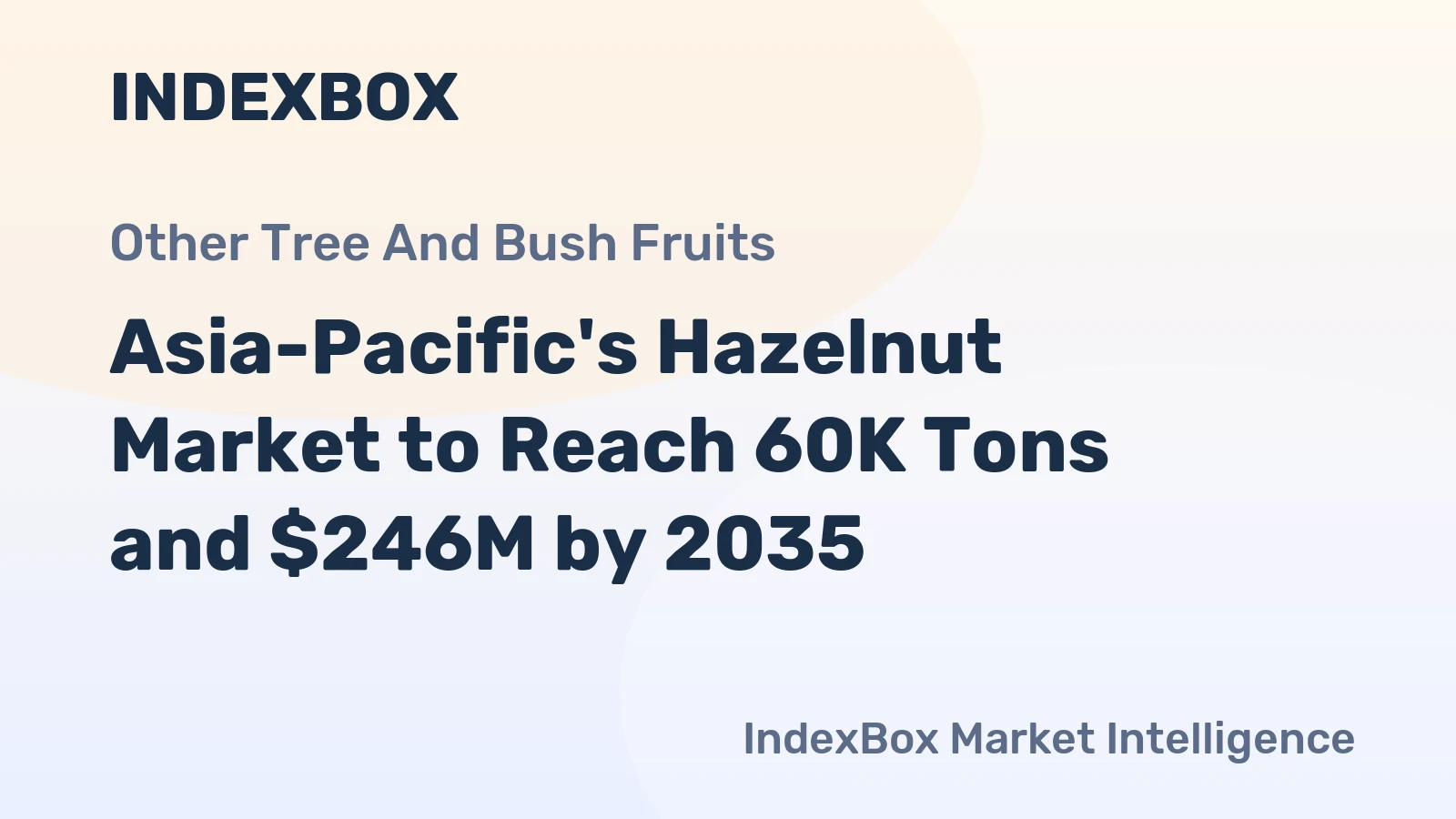 Asia-Pacific's Hazelnut Market to Reach 60K Tons and $246M by 2035