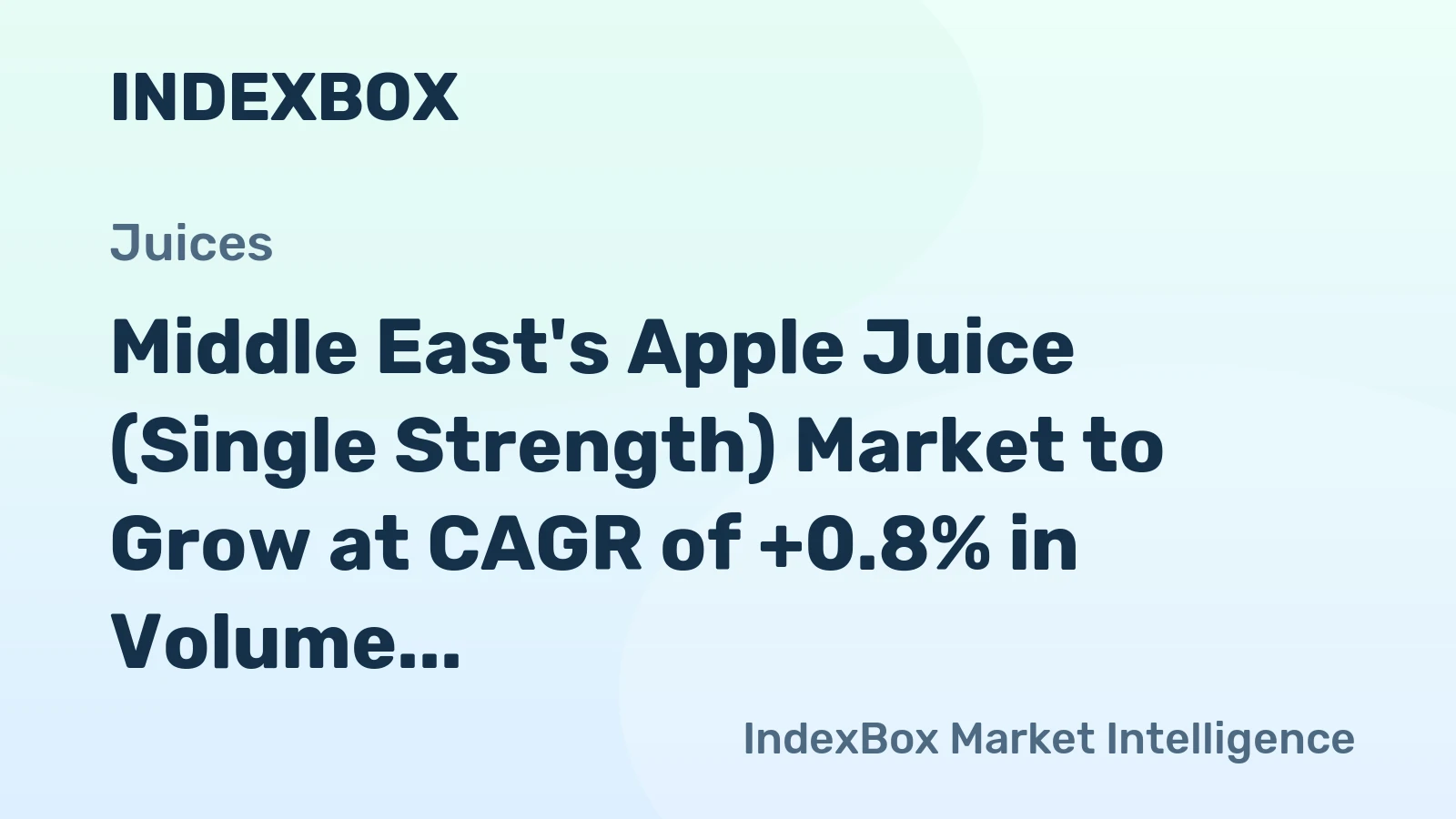 Middle East's Apple Juice (Single Strength) Market to Grow at CAGR of +0.8% in Volume and +2.1% in Value by 2035