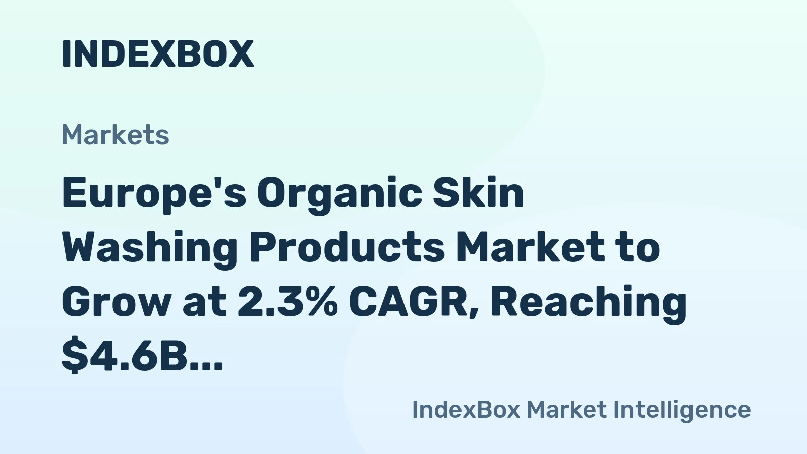 Europe's Organic Skin Washing Products Market to Grow at 2.3% CAGR, Reaching $4.6B by 2035