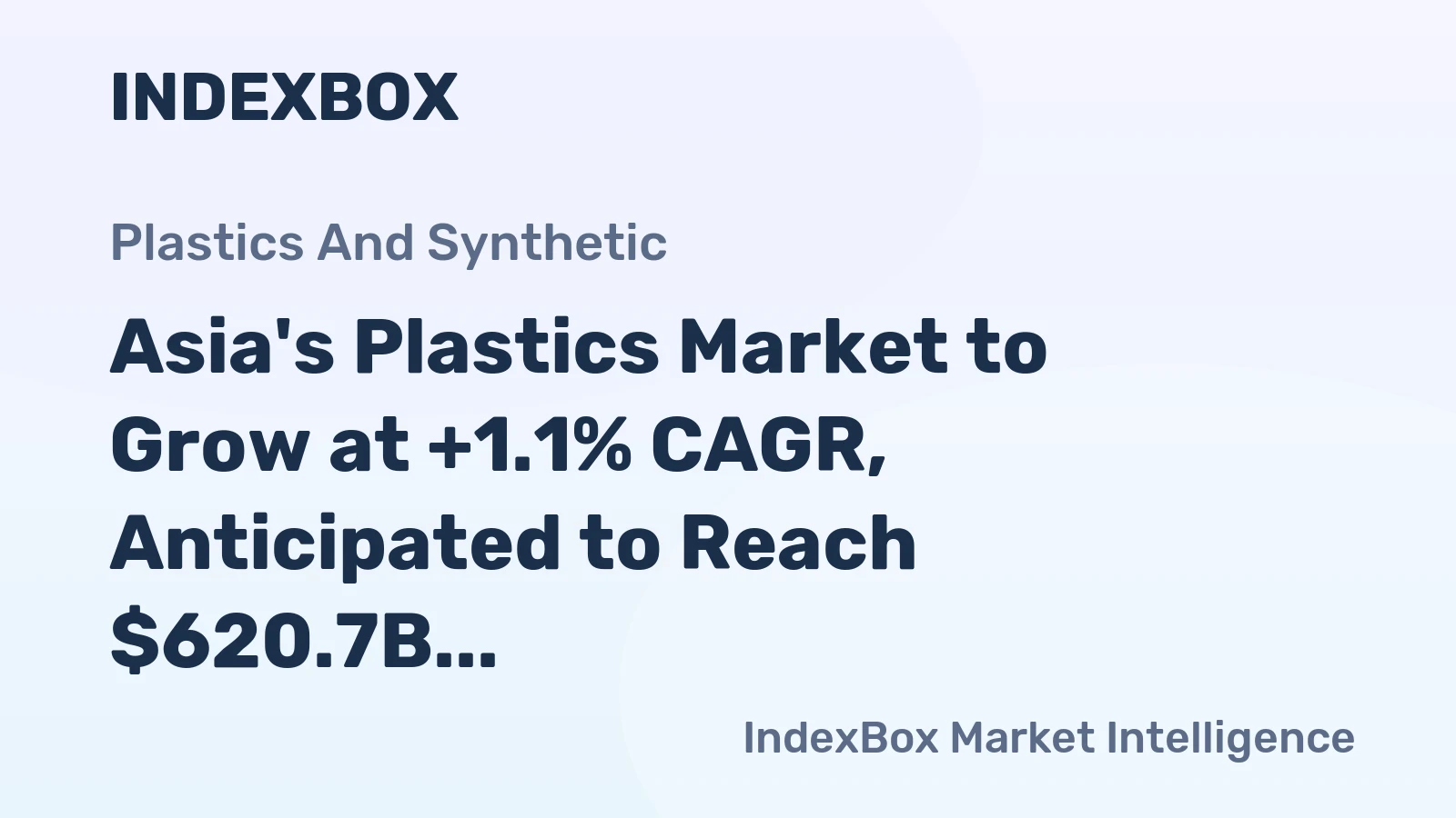 Asia's Plastics Market to Grow at +1.1% CAGR, Anticipated to Reach $620.7B by 2035