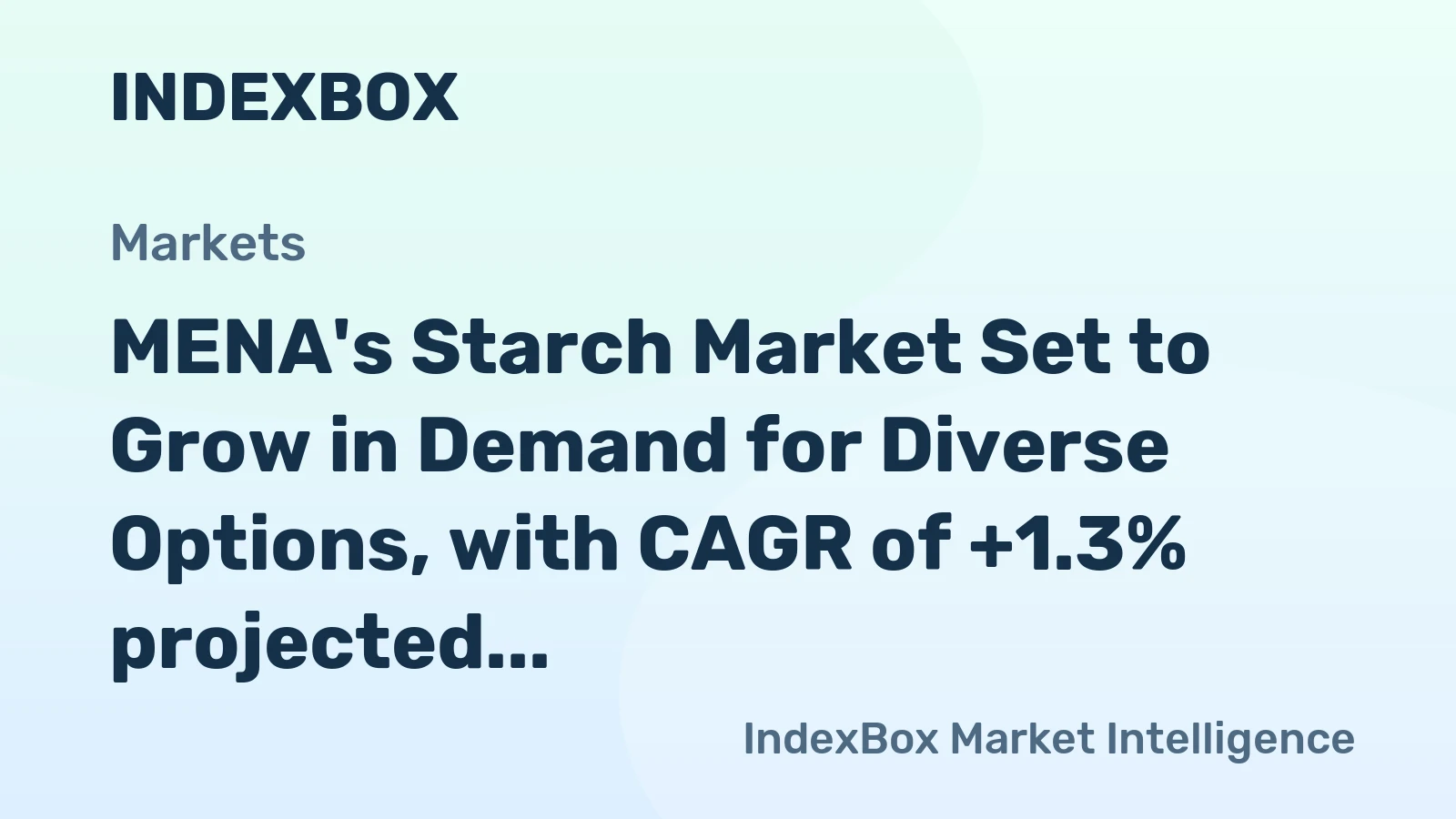 MENA's Starch Market Set to Grow in Demand for Diverse Options, with CAGR of +1.3% projected from 2024 to 2035