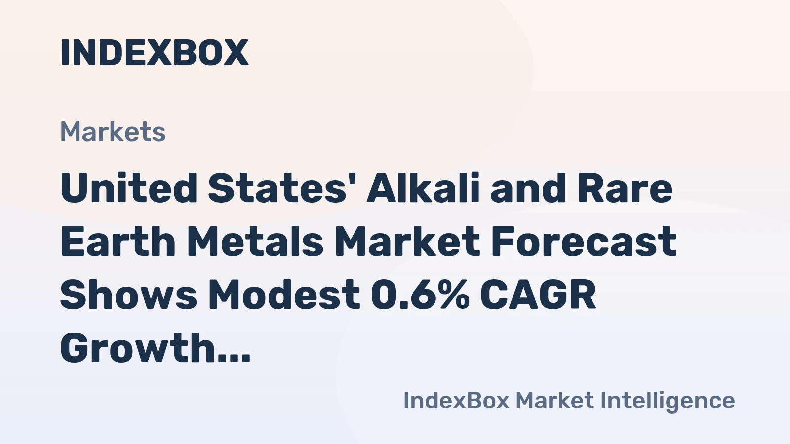 United States' Alkali and Rare Earth Metals Market Forecast Shows Modest 0.6% CAGR Growth Through 2035