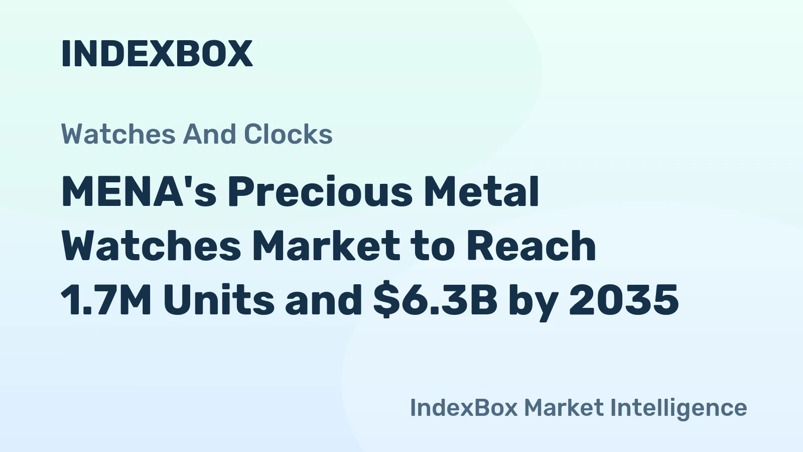 MENA's Precious Metal Watches Market to Reach 1.7M Units and $6.3B by 2035