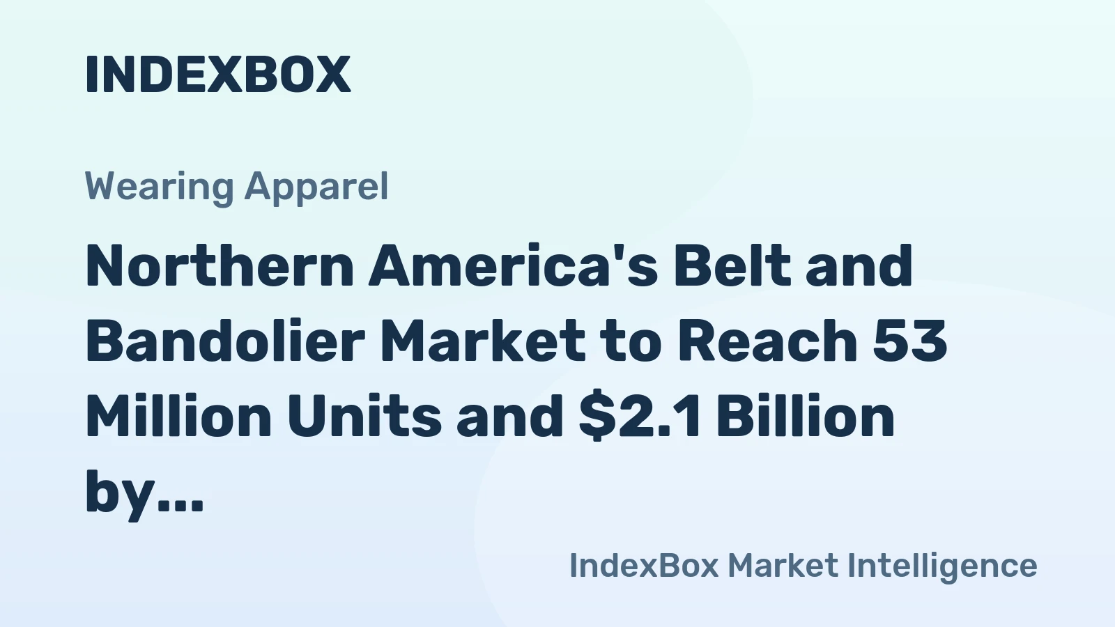 Northern America's Belt and Bandolier Market to Reach 53 Million Units and $2.1 Billion by 2035