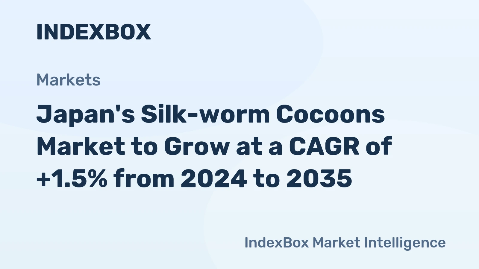 Japan's Silk-worm Cocoons Market to Grow at a CAGR of +1.5% from 2024 to 2035