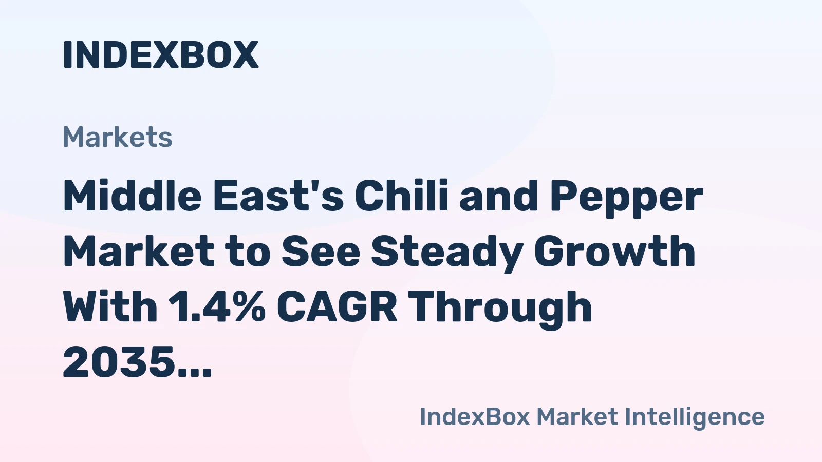 Middle East's Chili and Pepper Market to See Steady Growth With 1.4% CAGR Through 2035
