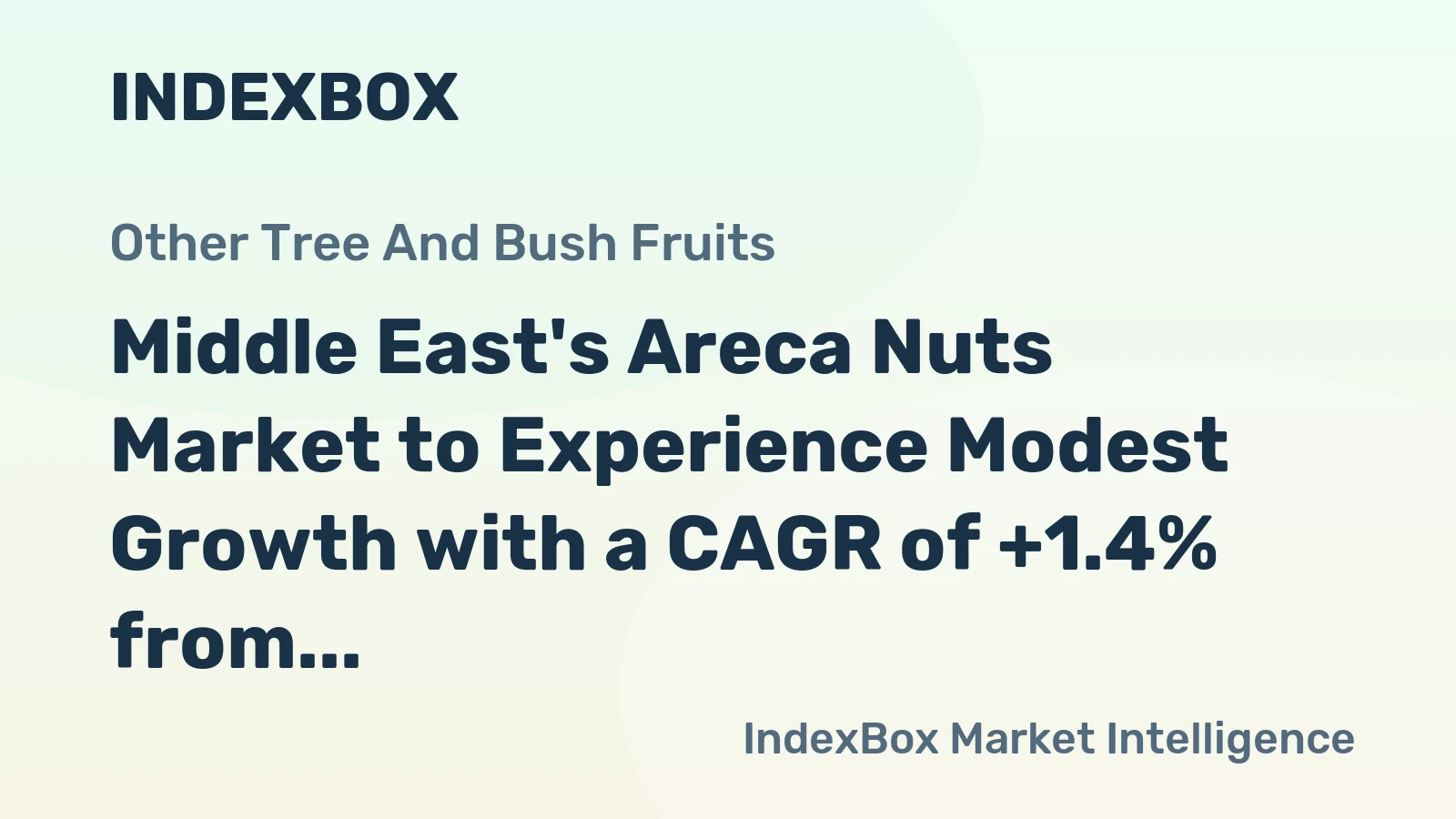 Middle East's Areca Nuts Market to Experience Modest Growth with a CAGR of +1.4% from 2024 to 2035
