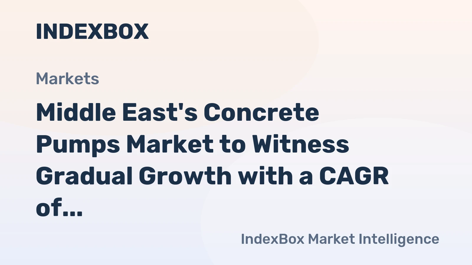 Middle East's Concrete Pumps Market to Witness Gradual Growth with a CAGR of +0.7% from 2024 to 2035