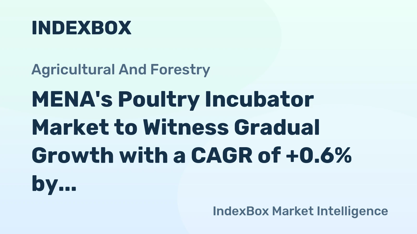 MENA's Poultry Incubator Market to Witness Gradual Growth with a CAGR of +0.6% by 2035