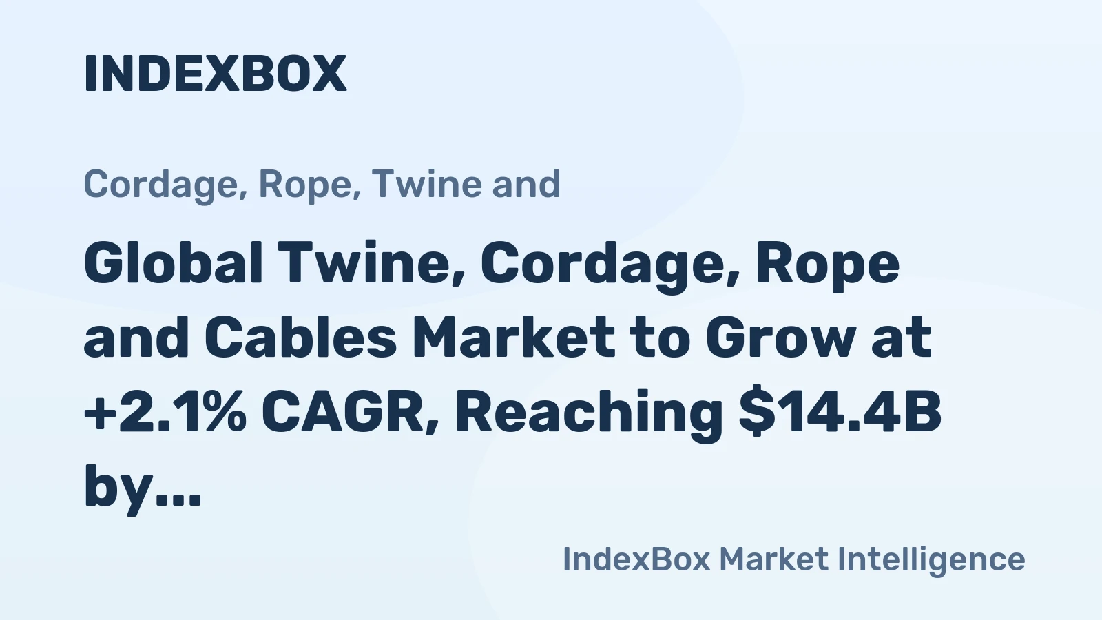 Global Twine, Cordage, Rope and Cables Market to Grow at +2.1% CAGR, Reaching $14.4B by 2035