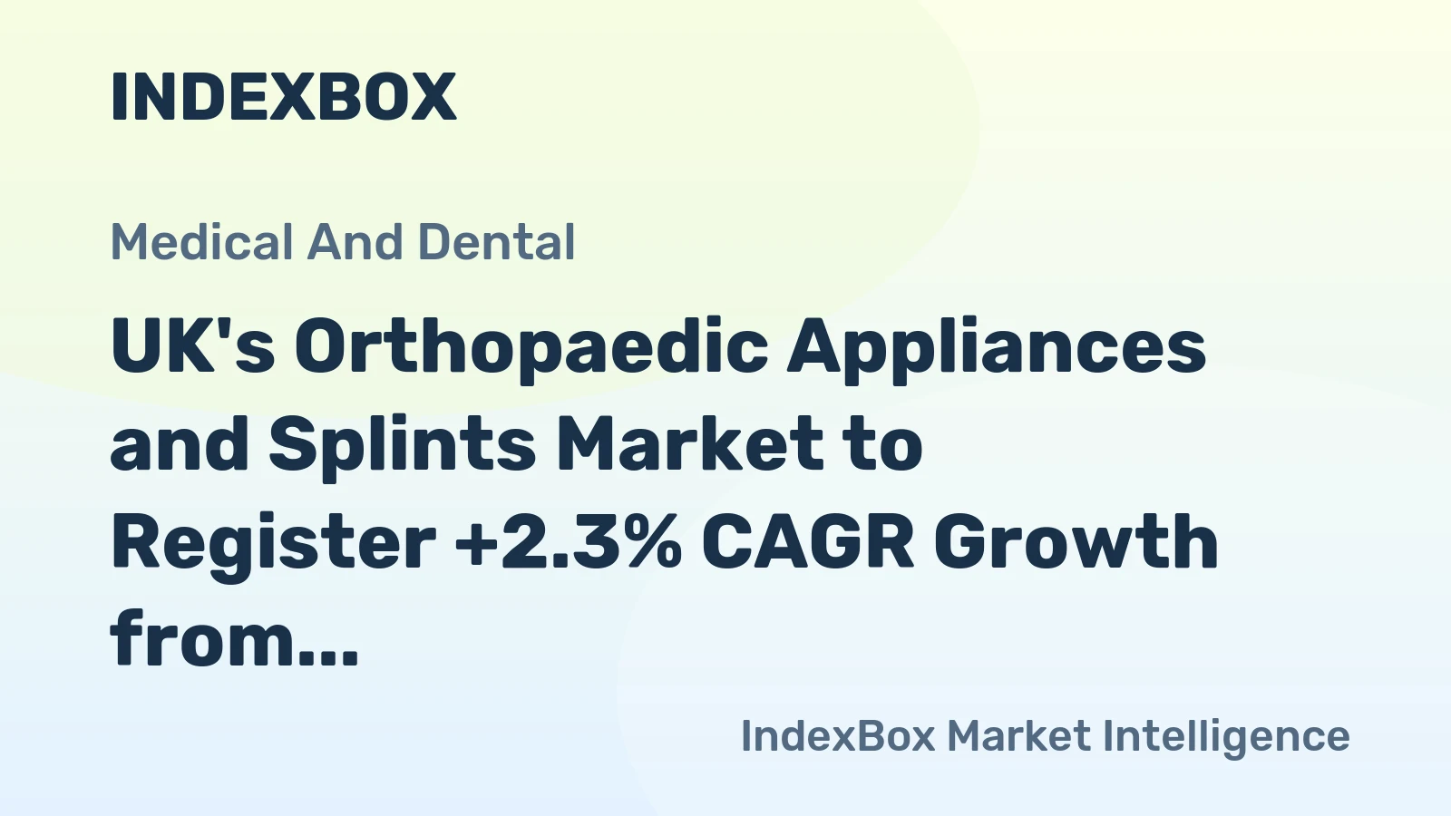 UK's Orthopaedic Appliances and Splints Market to Register +2.3% CAGR Growth from 2024 to 2035, Reaching $930M by End of Period