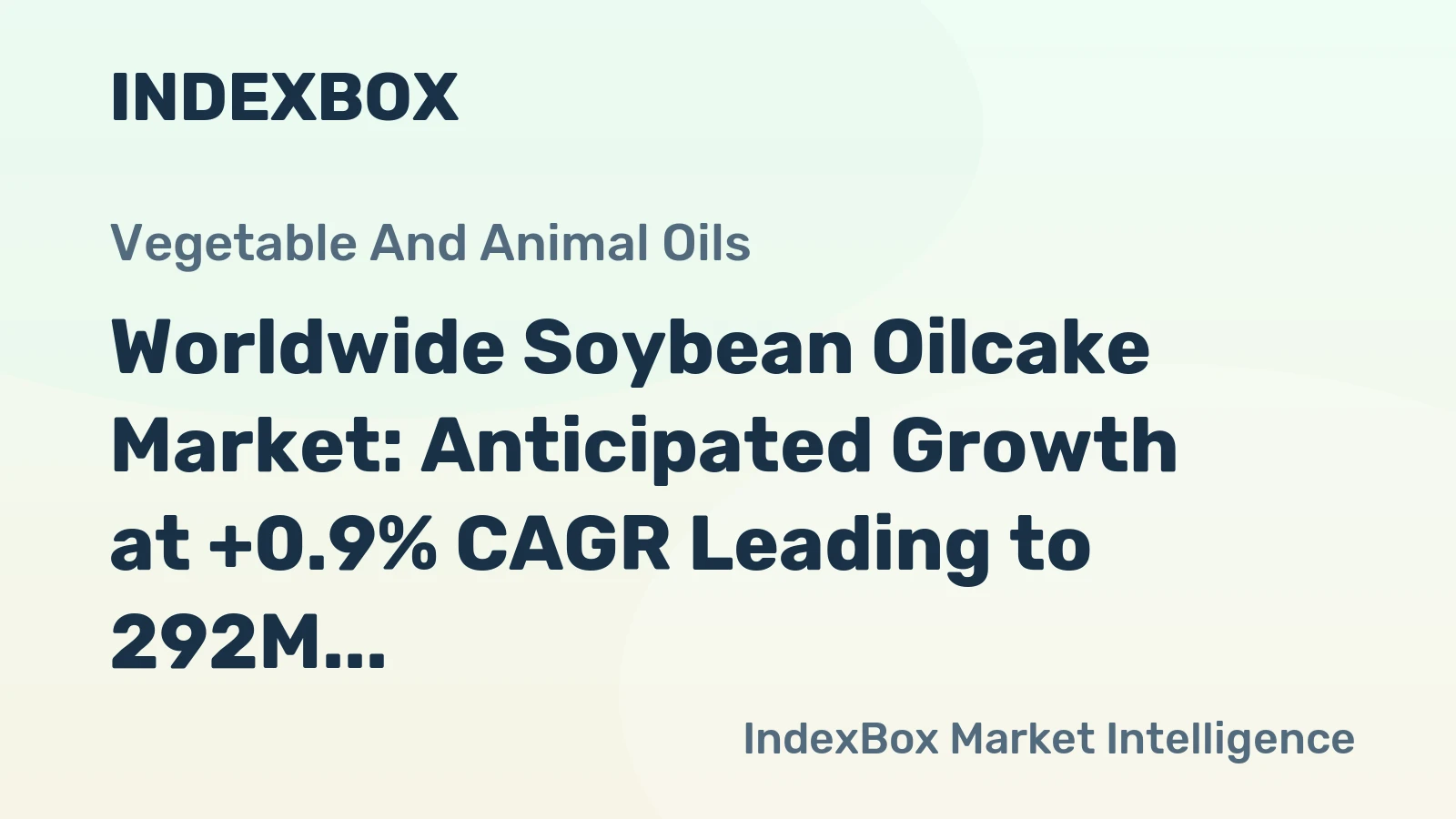 Worldwide Soybean Oilcake Market: Anticipated Growth at +0.9% CAGR Leading to 292M Tons by 2035, Valued at $161.5B