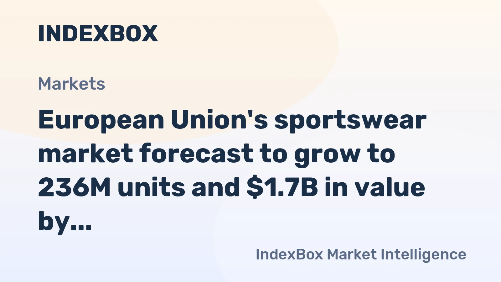 European Union's sportswear market forecast to grow to 236M units and $1.7B in value by 2035, driven by sustained demand for track suits, ski suits, and swimwear.
