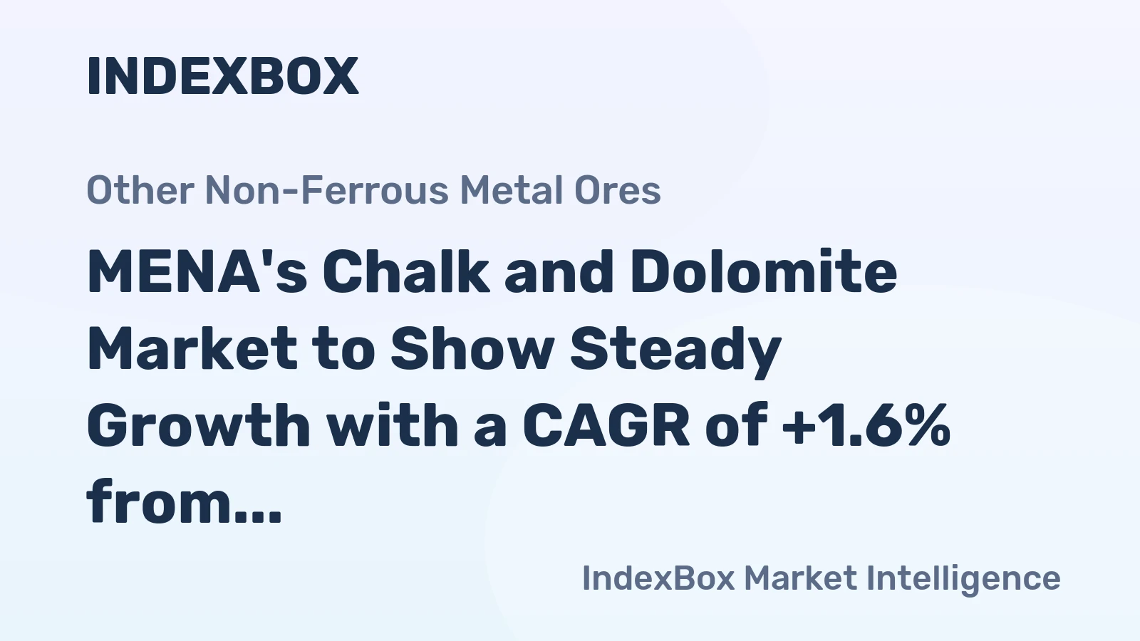 MENA's Chalk and Dolomite Market to Show Steady Growth with a CAGR of +1.6% from 2024 to 2035