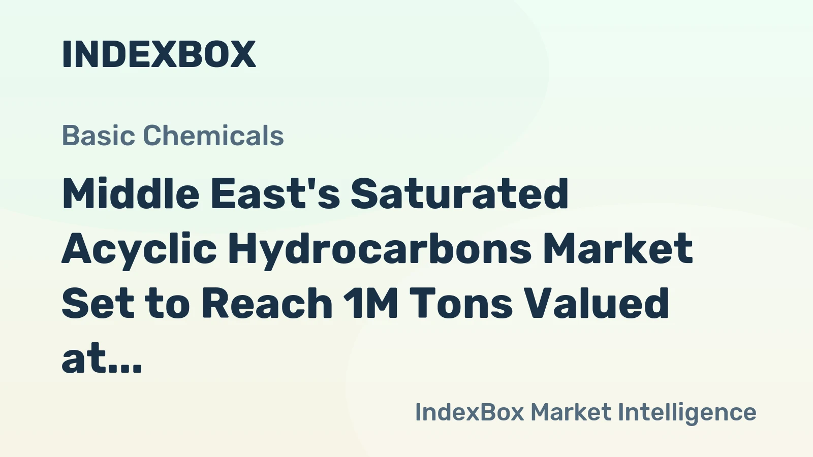 Middle East's Saturated Acyclic Hydrocarbons Market Set to Reach 1M Tons Valued at $1.3 Billion