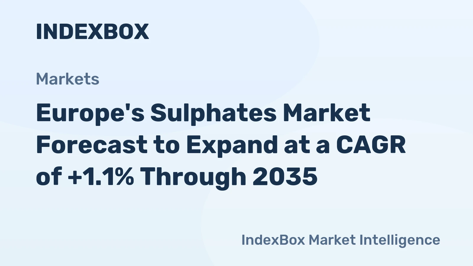 Europe's Sulphates Market Forecast to Expand at a CAGR of +1.1% Through 2035