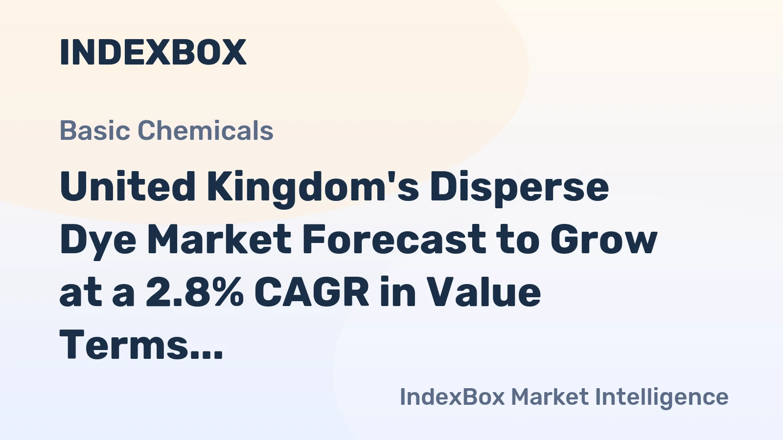 United Kingdom's Disperse Dye Market Forecast to Grow at a 2.8% CAGR in Value Terms