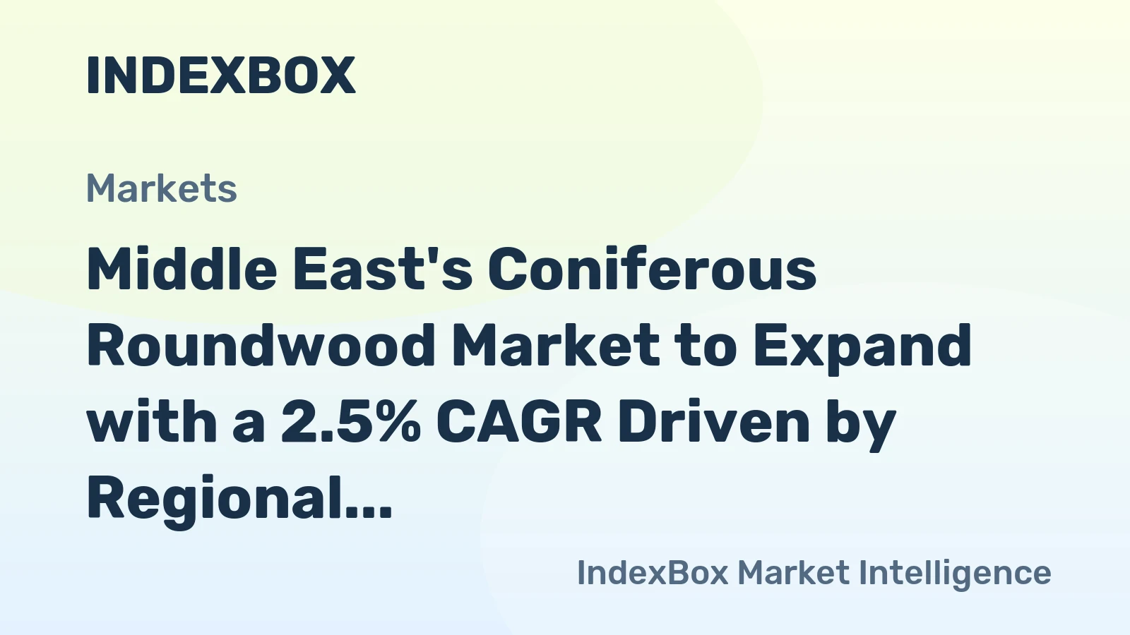 Middle East's Coniferous Roundwood Market to Expand with a 2.5% CAGR Driven by Regional Demand