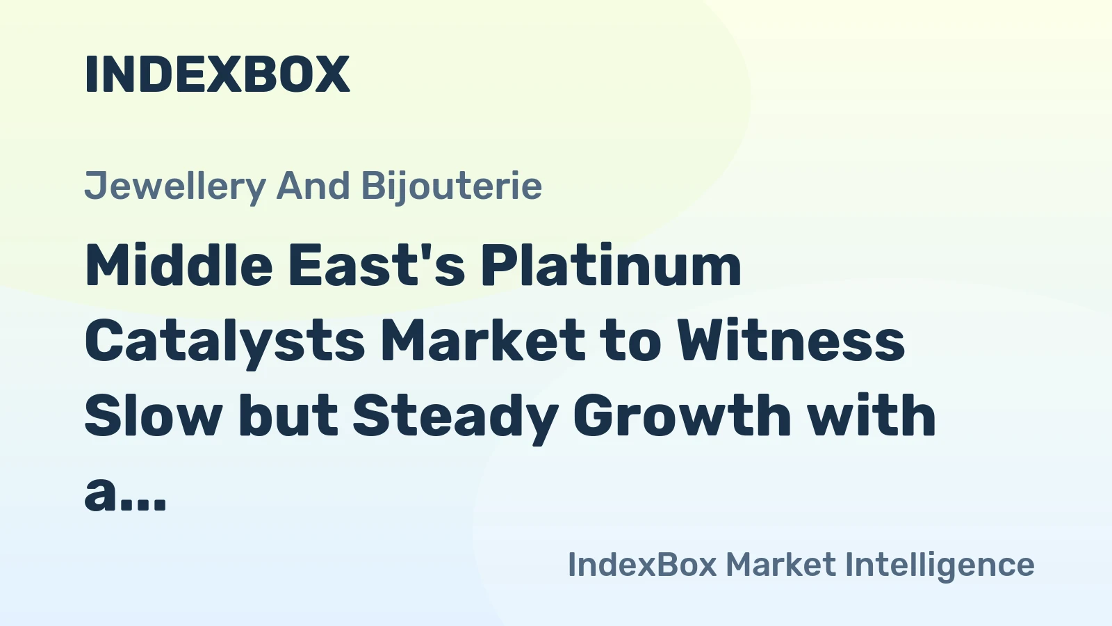 Middle East's Platinum Catalysts Market to Witness Slow but Steady Growth with a CAGR of +0.6%