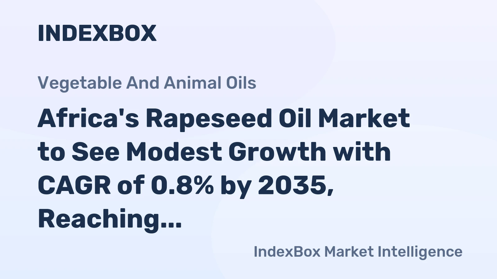 Africa's Rapeseed Oil Market to See Modest Growth with CAGR of 0.8% by 2035, Reaching $357M in Value