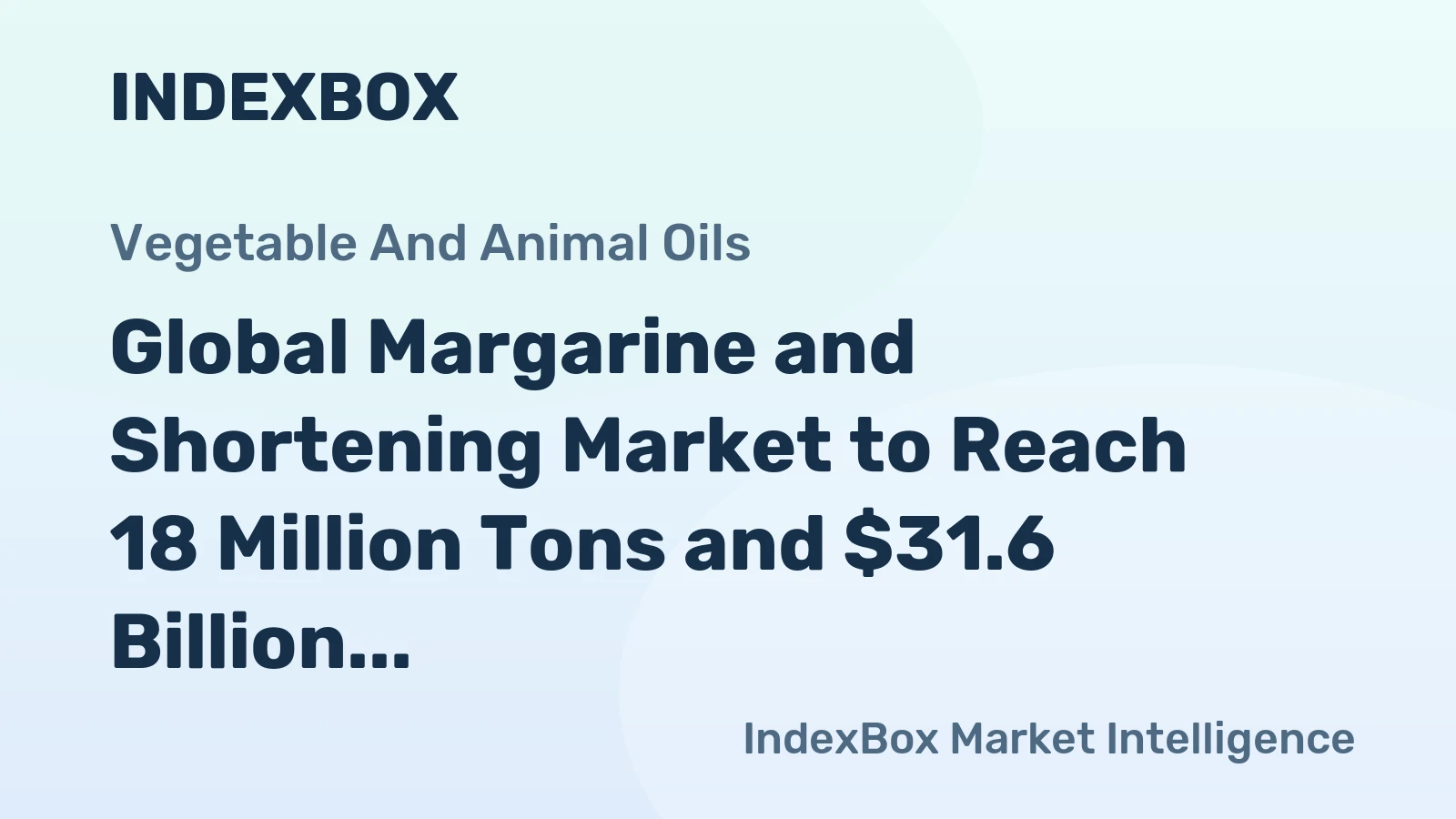 Global Margarine and Shortening Market to Reach 18 Million Tons and $31.6 Billion by 2035