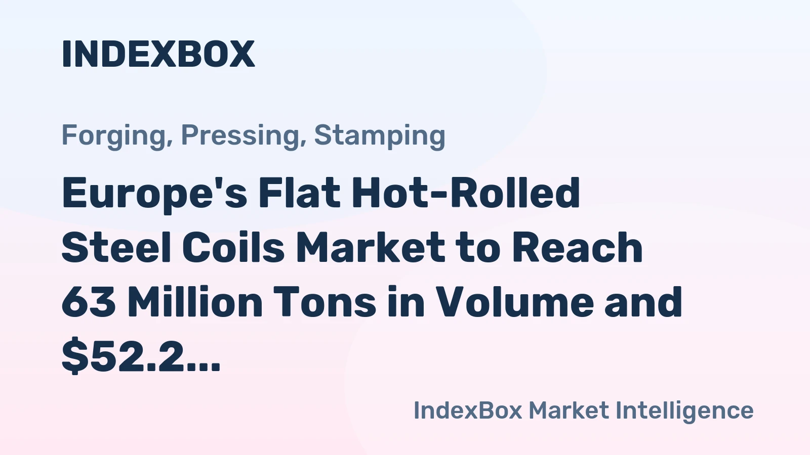 Europe's Flat Hot-Rolled Steel Coils Market to Reach 63 Million Tons in Volume and $52.2 Billion in Value by 2035