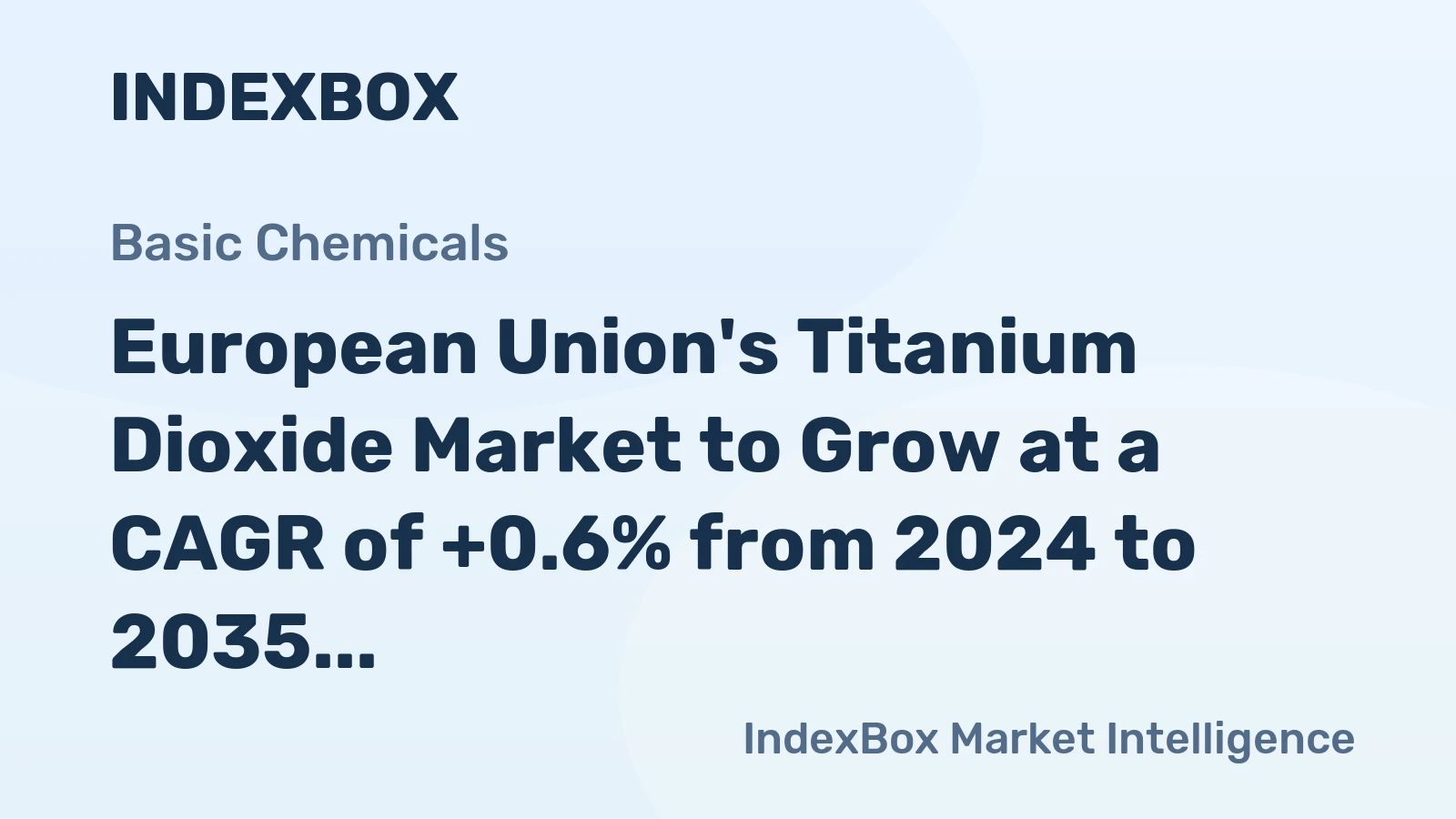 European Union's Titanium Dioxide Market to Grow at a CAGR of +0.6% from 2024 to 2035