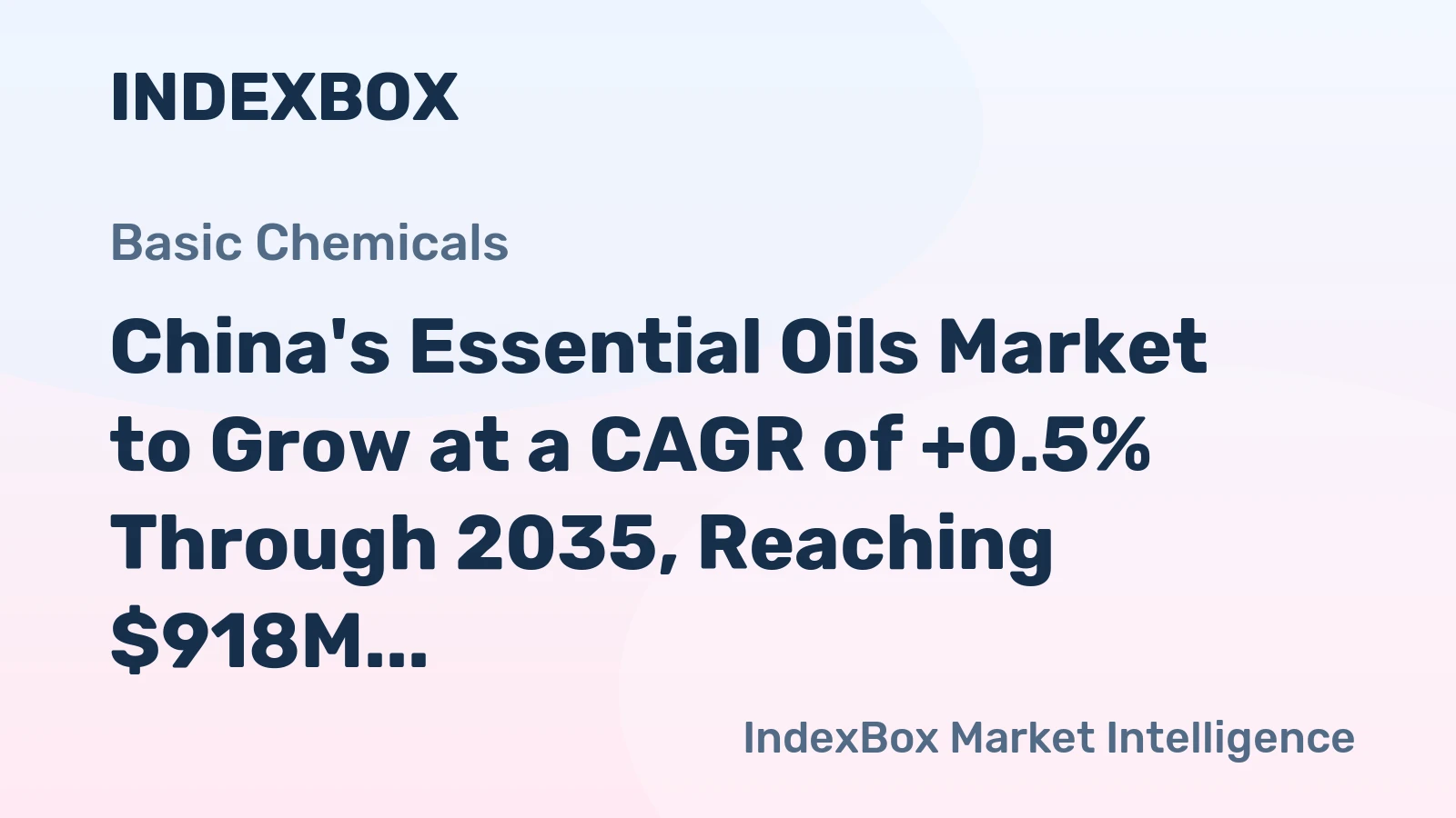 China's Essential Oils Market to Grow at a CAGR of +0.5% Through 2035, Reaching $918M in Value