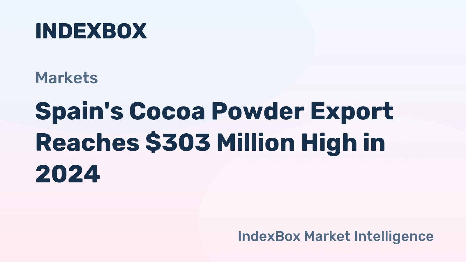 Spain's Cocoa Powder Export Reaches $303 Million High in 2024