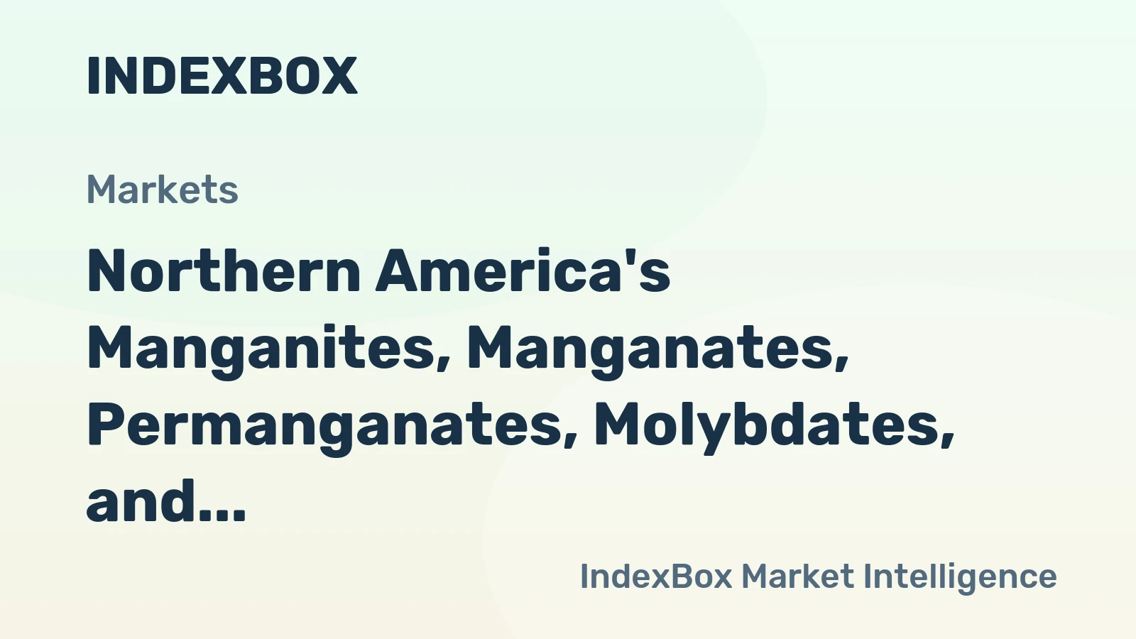 Northern America's Manganites, Manganates, Permanganates, Molybdates, and Tungstates Market to Reach 88K Tons and $1.2B by 2035