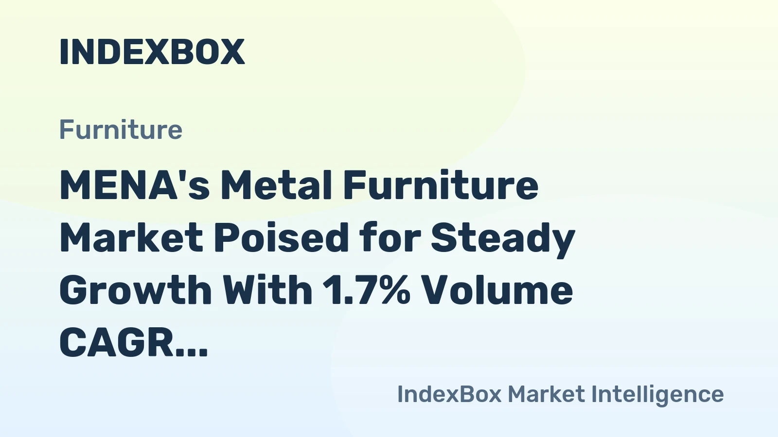 MENA's Metal Furniture Market Poised for Steady Growth With 1.7% Volume CAGR Through 2035