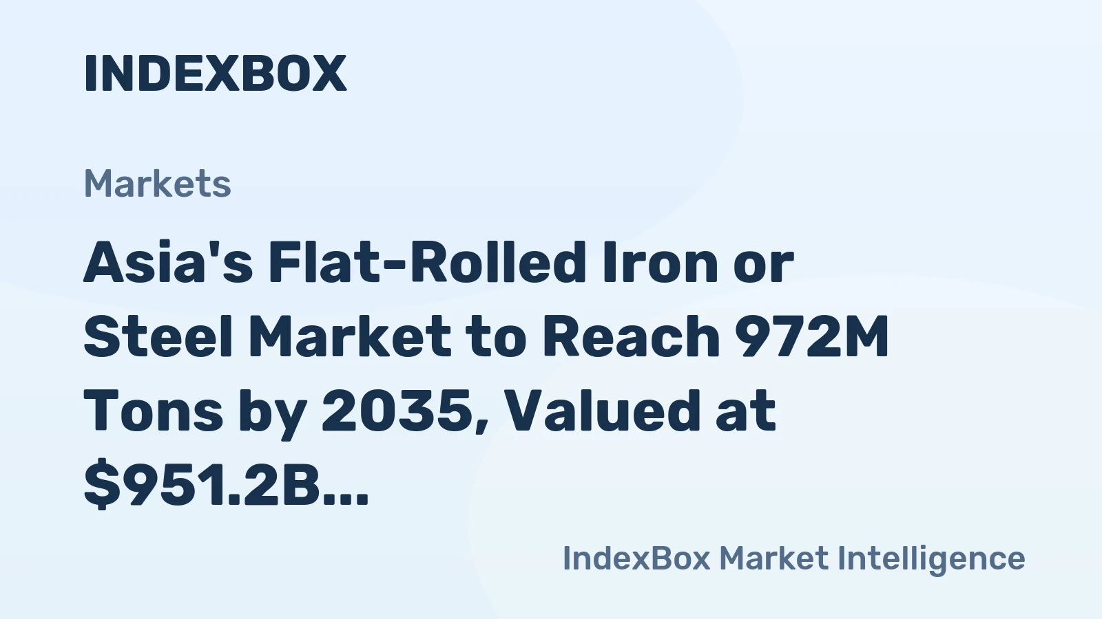 Asia's Flat-Rolled Iron or Steel Market to Reach 972M Tons by 2035, Valued at $951.2B