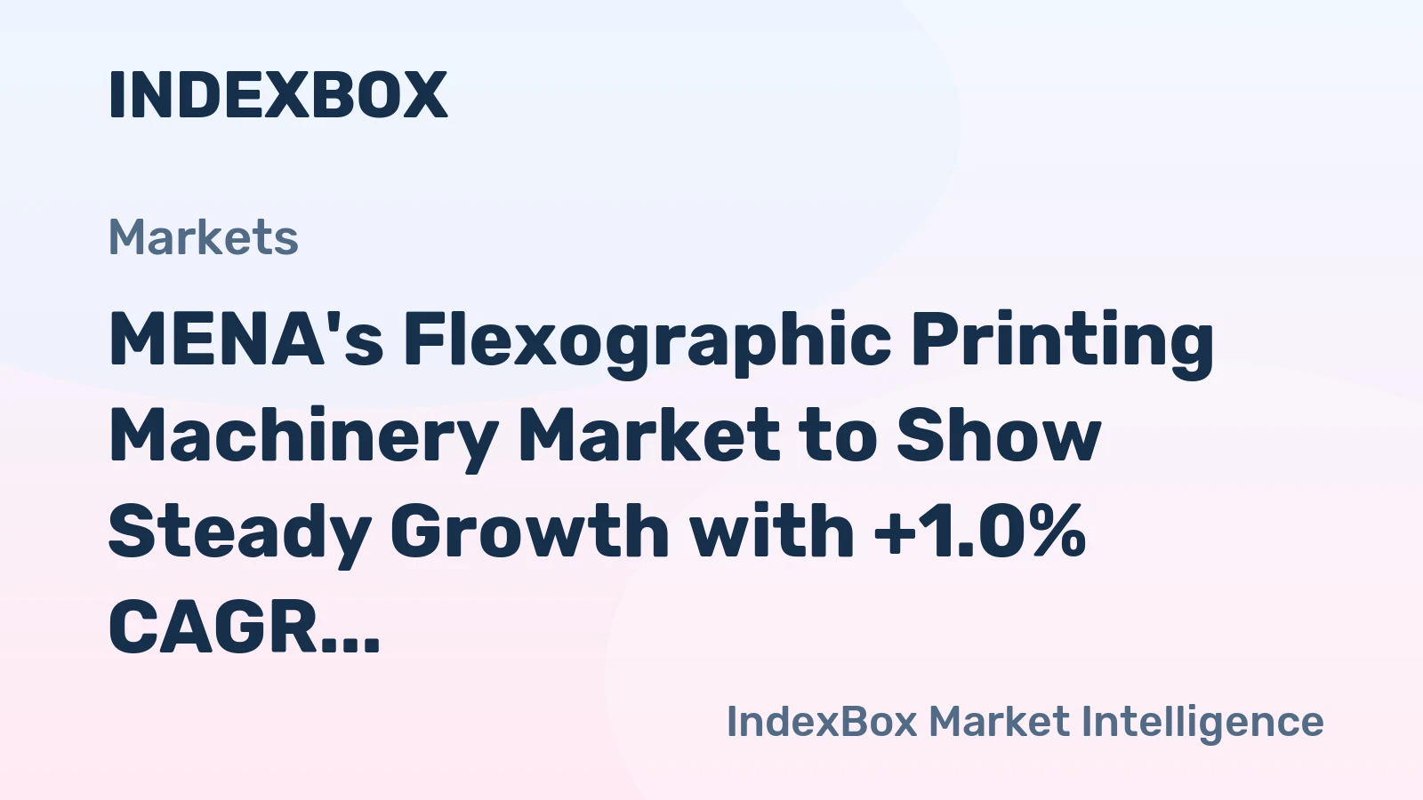 MENA's Flexographic Printing Machinery Market to Show Steady Growth with +1.0% CAGR by 2035