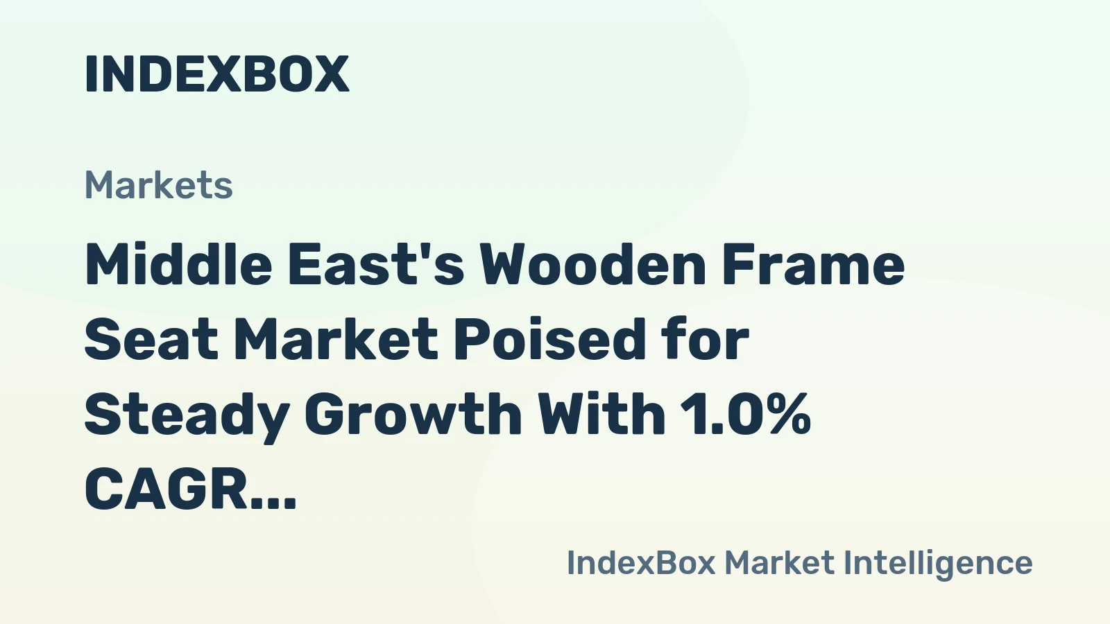 Middle East's Wooden Frame Seat Market Poised for Steady Growth With 1.0% CAGR Through 2035